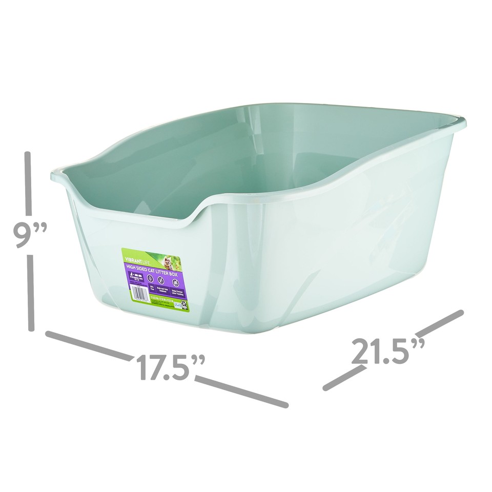 Open Cat Litter Box: High Sides + Large Area - Perfect for Cats ...