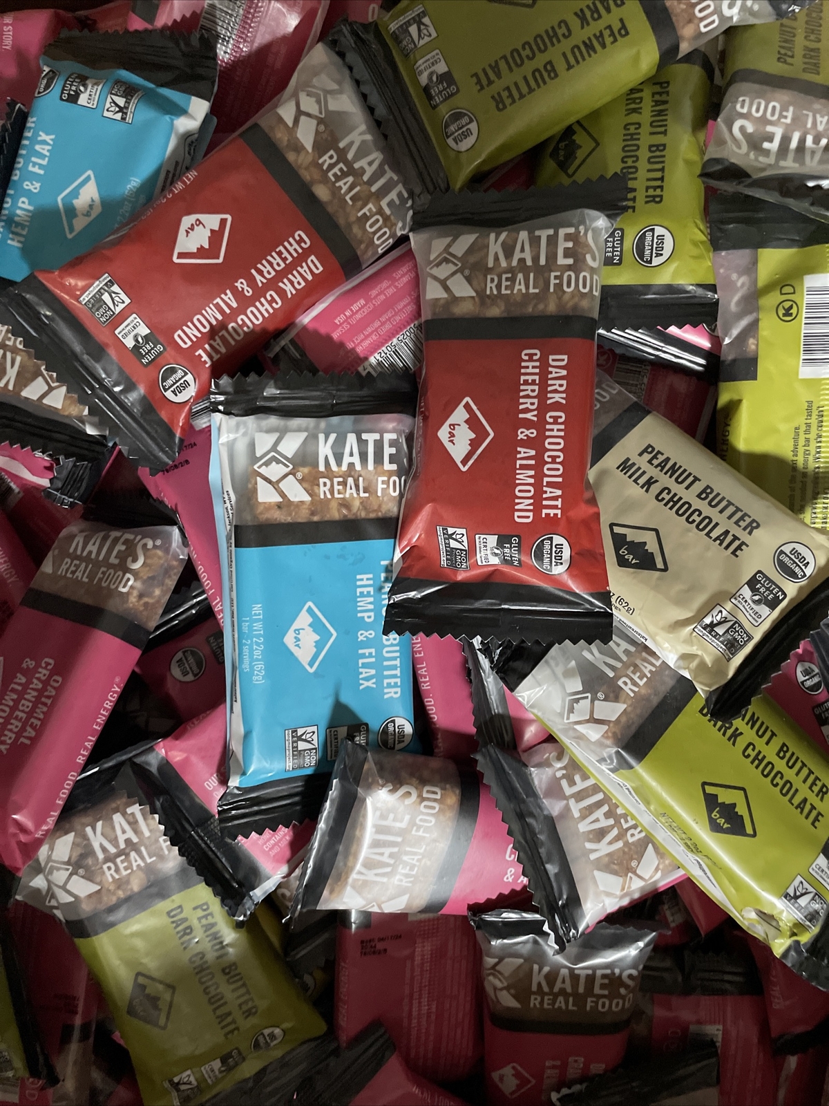 90 Kate's Real Food Bars LOT - Random Flavors Hemp & Flax - Read! | eBay