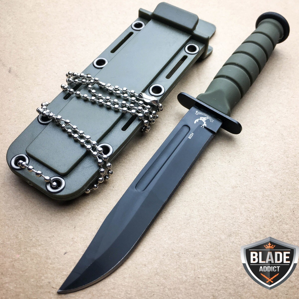 6" Military Tactical Combat Fixed Blade Survival NECK KNIFE Hunting ...