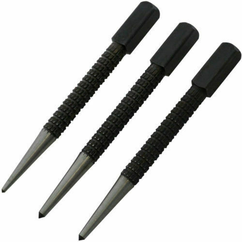 3pc Steel Centre Punch Set - Point Metal Wood Scribe Marking Tool ...