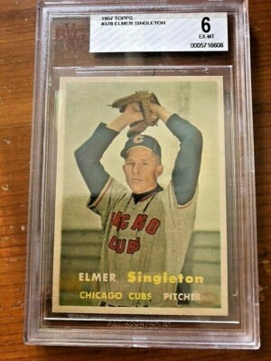 1957 Topps Baseball Card #378 Elmer Singleton BVG 6 | eBay