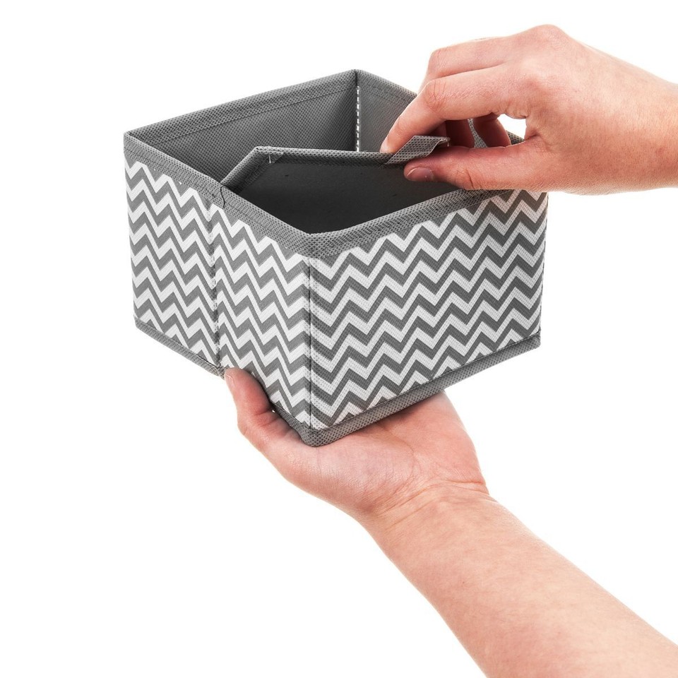 6 SECTION CANVAS STORAGE BOX WARDROBE ORGANISER DRAWER ORGANISER SOCKS ...