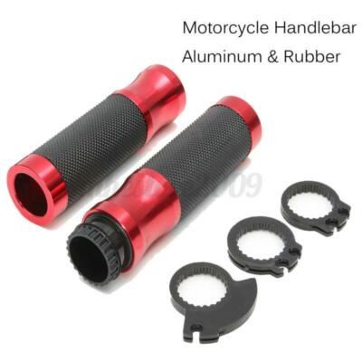 2x 7/8'' 22mm Aluminum Rubber Throttle Hand Grips Bar Motorcycle ...
