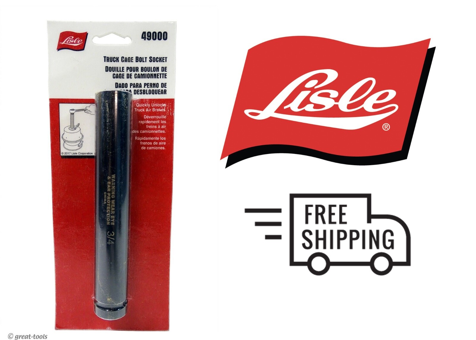 Lisle 49000 Truck Brake Cage Bolt Socket Tool New Free Shipping USA | eBay