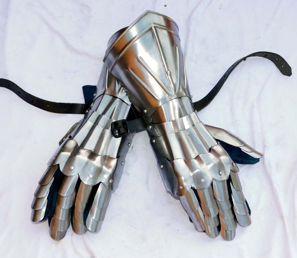 Knight Gauntlet Armor, functional finger Gloves Armor Sca LARP Cosplay ...