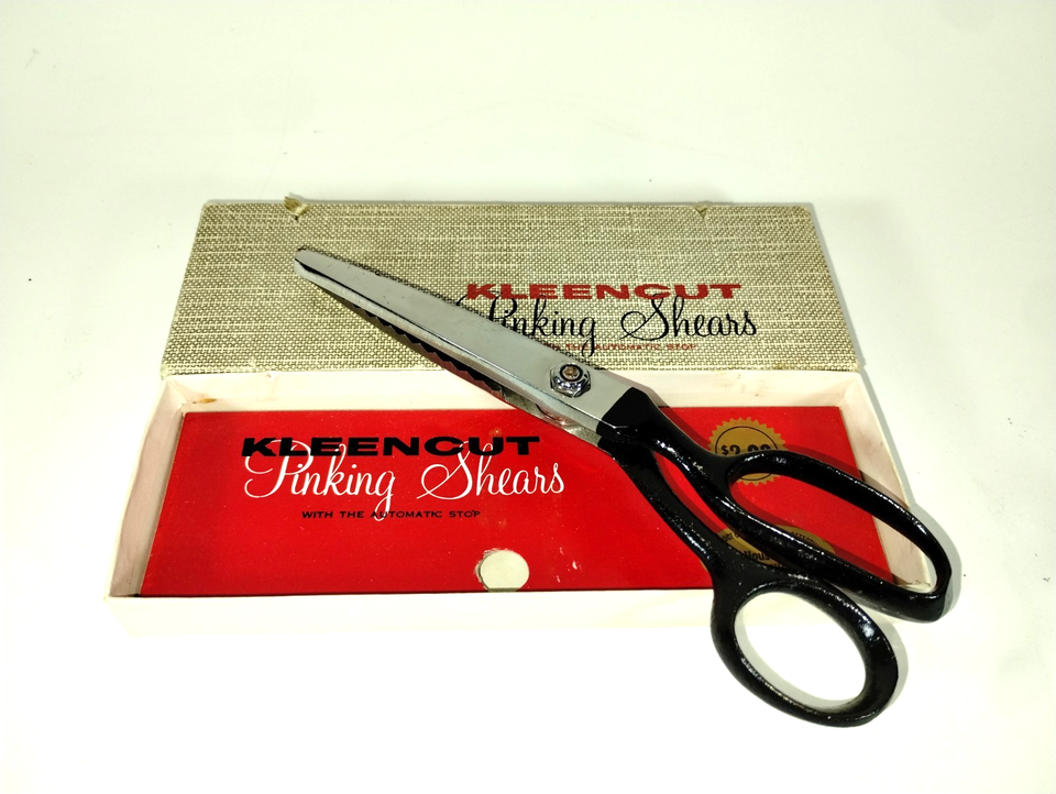 Kleencut Metal Pinking Shears Vintage Fabric Scissors Heavy Duty Sewing ...