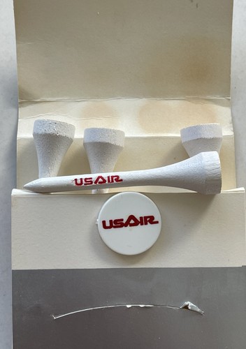 Vintage RARE USAir Golf Tees Packet of 4 + Golf Tee Marker USAir logo ...