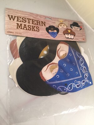 Western Masks 4 Count Elastic Attached Cardboard Printed One Side | eBay