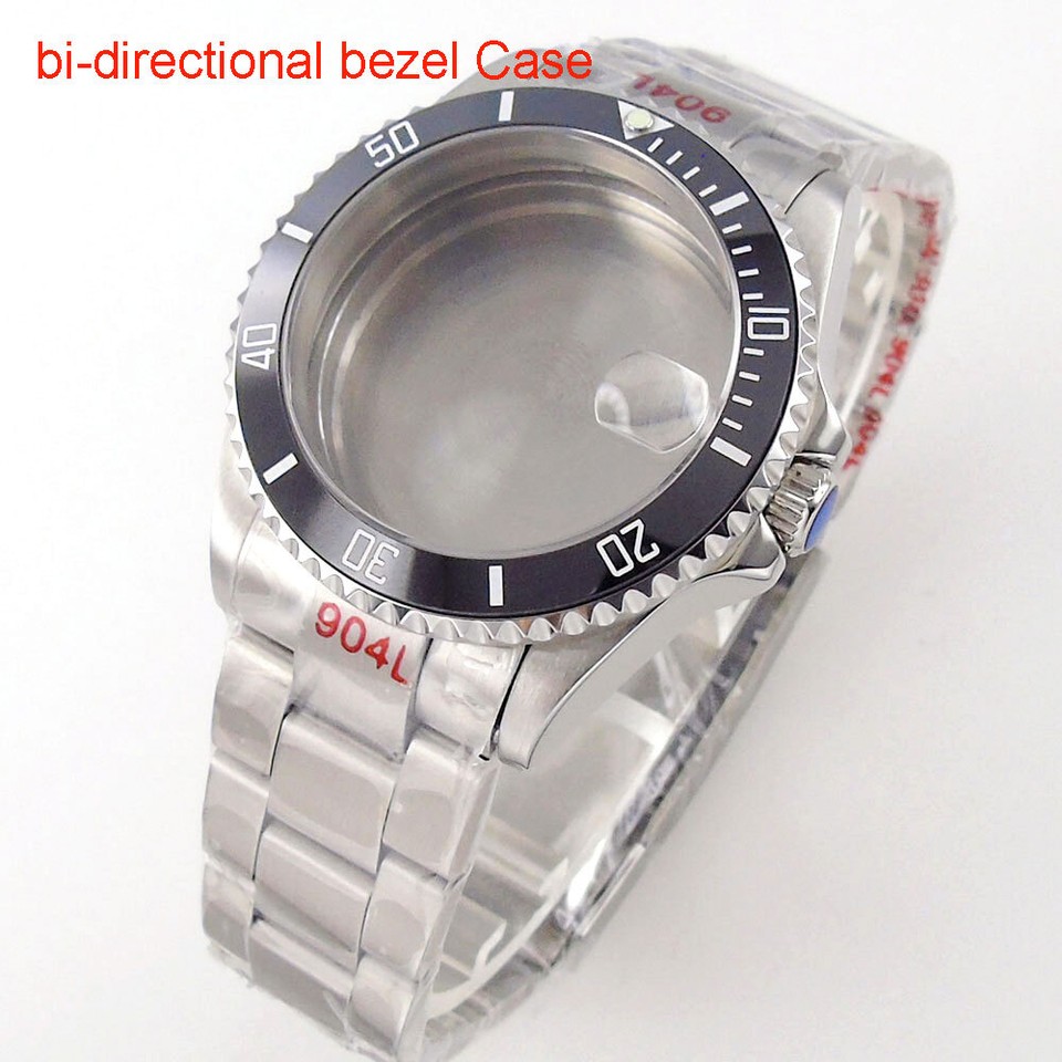 40MM SUB GMT bidirectional bezel Watch Case Sapphire Fit NH34 NH35 NH36 ...