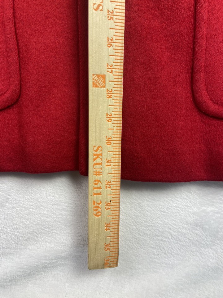 Eddie Bauer Women’s Red Wool Toggle Duffle Coat Jacket USA Union Made ...