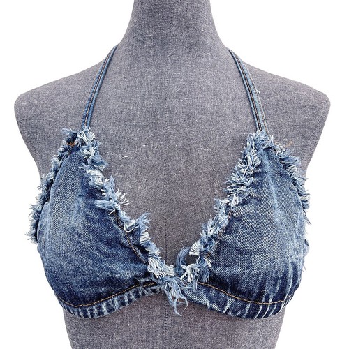 Women Swimwear Denim Bikini Swimsuits Jean Sexy Beach Nightclub Bar ...