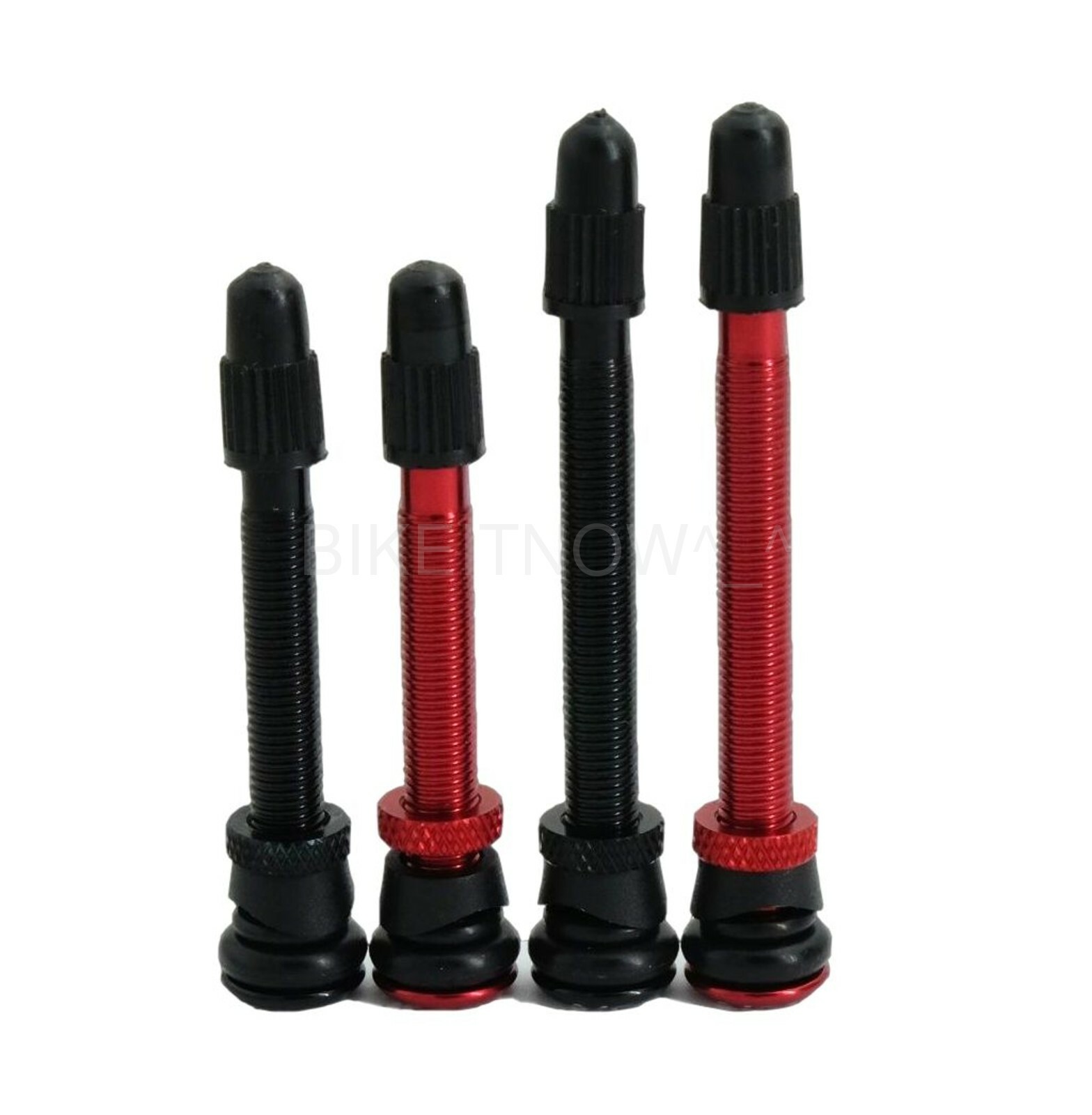 Bike Road/MTB Tubeless Valve Stem + Core Red Anodized 46mm/58mm 1-Pair ...