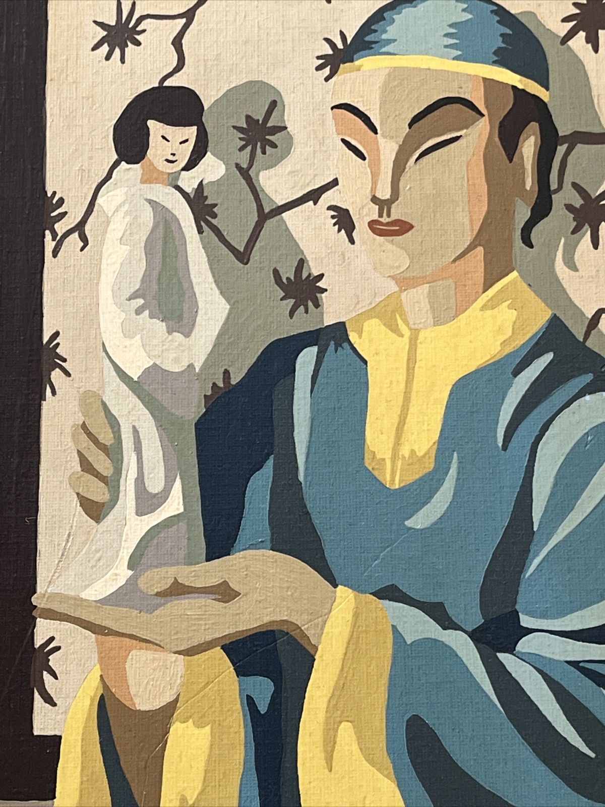 Framed 1952 Paint By Number PBN Painting Classic Oriental Asian Geisha ...