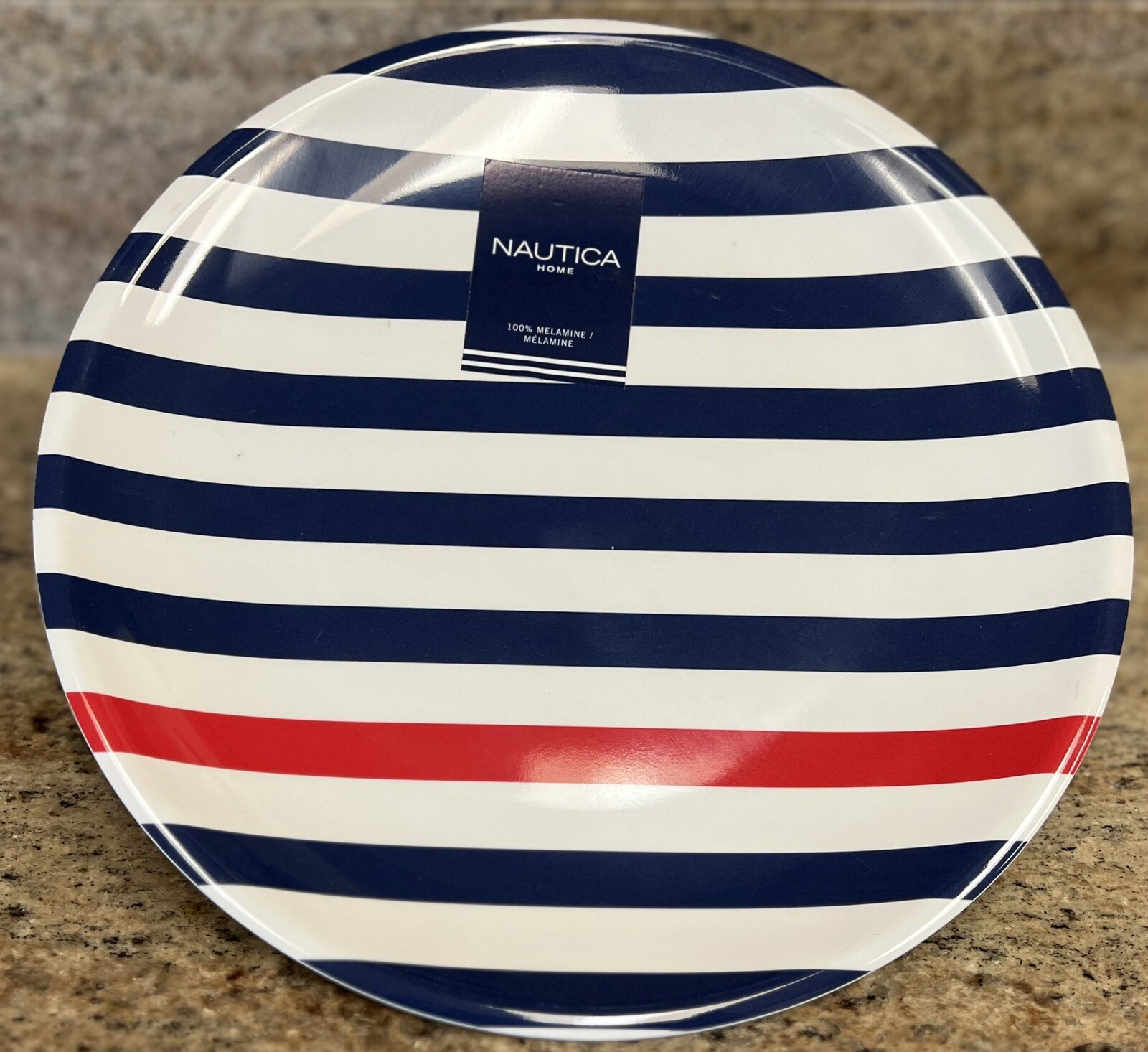 Nautica Red White Blue Stripe MELAMINE Side Plates Set Of 4 4th July ...