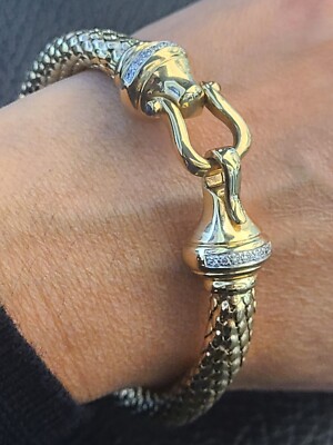 14k Gold Bangle Bracelet, Diamond Bangle Popcorn Chain Bracelet, Fancy ...