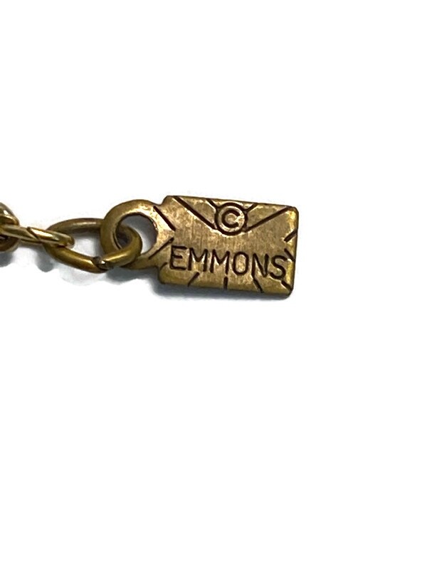 Vintage Signed Emmons Necklace Gold Tone Faceted Black Pendant 16 ...