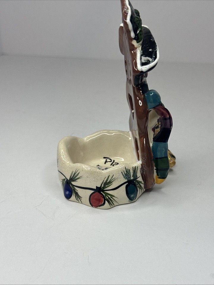 Blue Sky Clayworks Snowman with Broom Tealight Holder Heather Goldminc ...