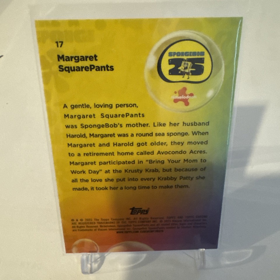 2025 Topps Chrome SpongeBob Margaret SquarePants Base #17 | eBay UK