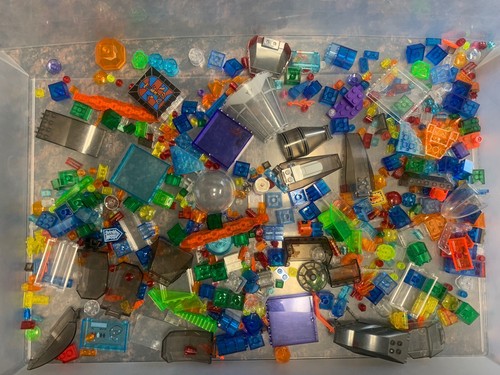 1lb Lot LEGO Translucent Transparent Bricks Wind Shields Flames Cones ...