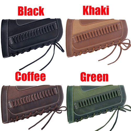 Leather Shotgun Rifle Buttstock Shell Holder Canvas Gun Ammo Covers ...