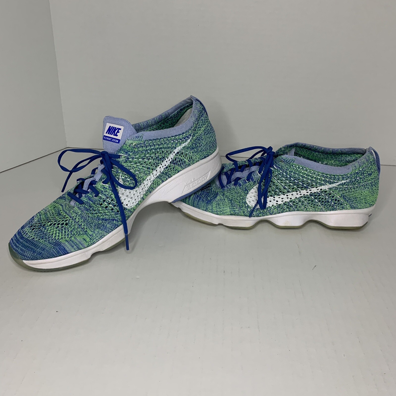 Nike Flyknit Zoom Blue Green Training Running Shoes W… - Gem
