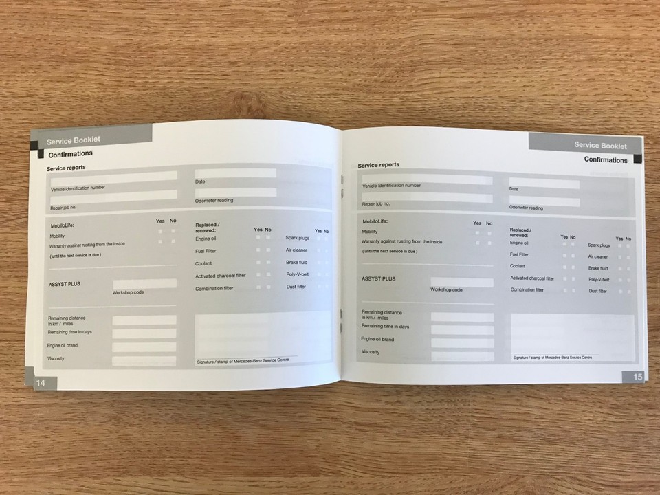 MERCEDES SERVICE HISTORY BOOK, BRAND NEW & GENUINE, NOT DUPLICATE, ALL ...