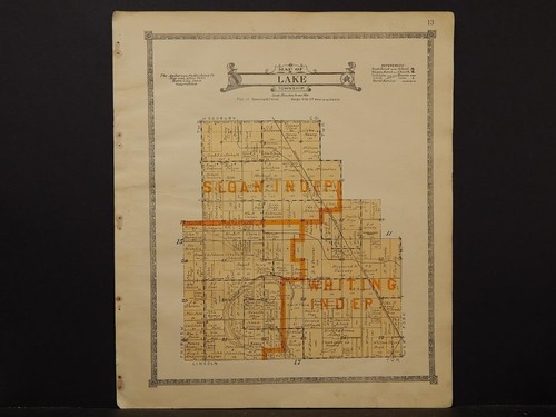 Iowa, Monona County Map, Lake Township,1919 K5#21 | eBay