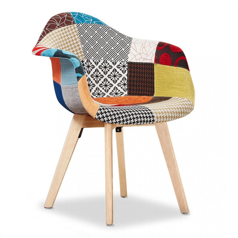 Fabia Dining Chair | Multi-Colour Patchwork Chairs | Retro Modern Chair ...