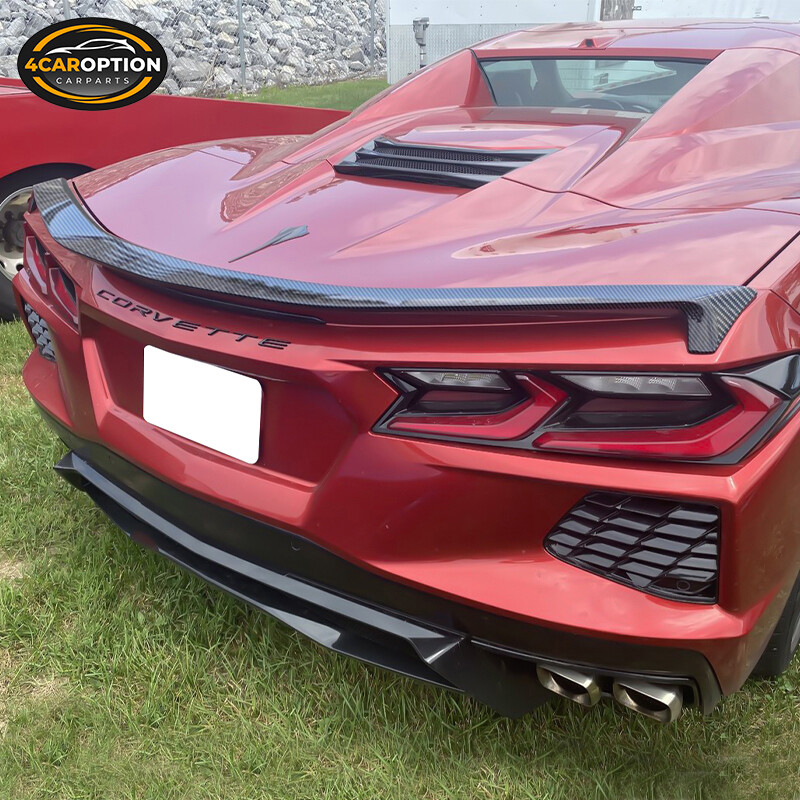 Fits 20-25 Chevy Corvette C8 Stingray Rear Trunk Spoiler Wing Carbon ...