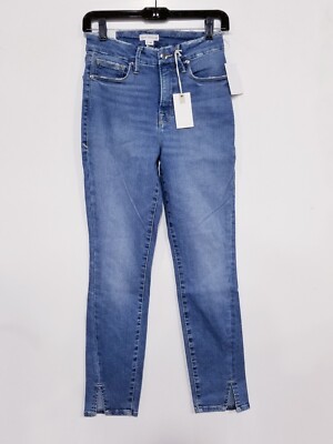 GOOD AMERICAN Good Legs Crop Slit Jeans In Blue 667 Sz 2 | eBay