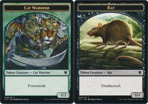 10 Token Cards - CAT WARRIOR / RAT Tokens - Commander 2017 (C17 ...