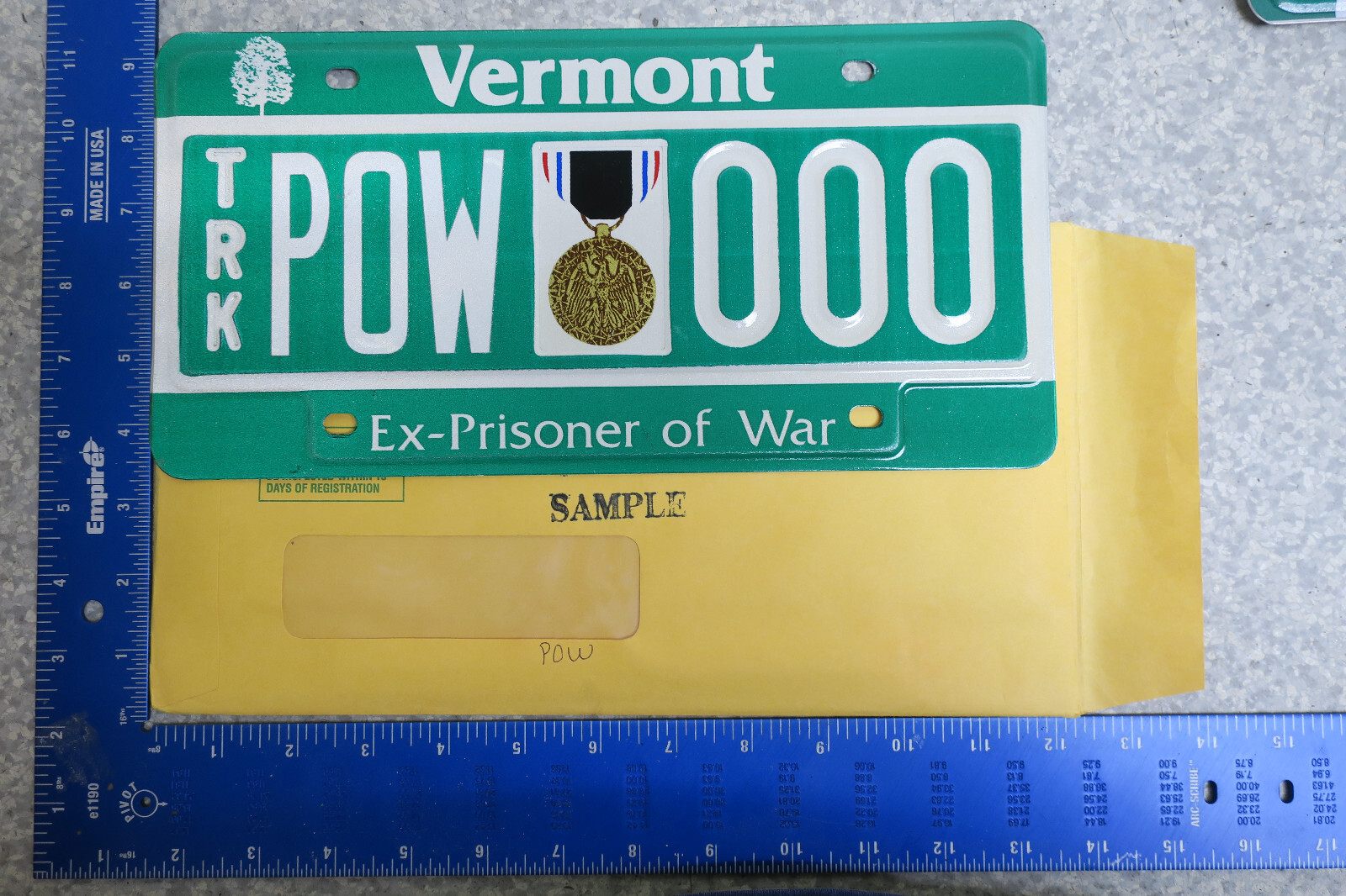 VERMONT VT LICENSE PLATE TAG SAMPLE TRUCK TRK PRISONER OF WAR POW ...