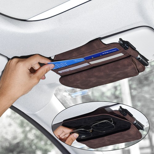 Sunglasses Holder Mount for Car Visor 4 Card Holder Storage Case ...