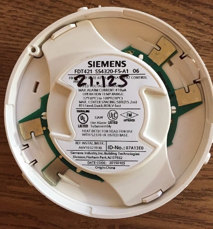 Siemens FDT421 S54320-F5-A1 FireFinder XLS Fire Alarm Heat Detector ...