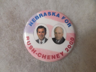 Nebraska George Bush Presidential Pin Back Campaign Button 2000 Cheney ...
