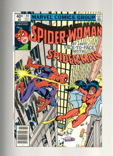 SPIDER-WOMAN # 20 ( 1979 ) 1ST SPIDER-MAN MEETING ! MARVEL COMIC SHARP ...