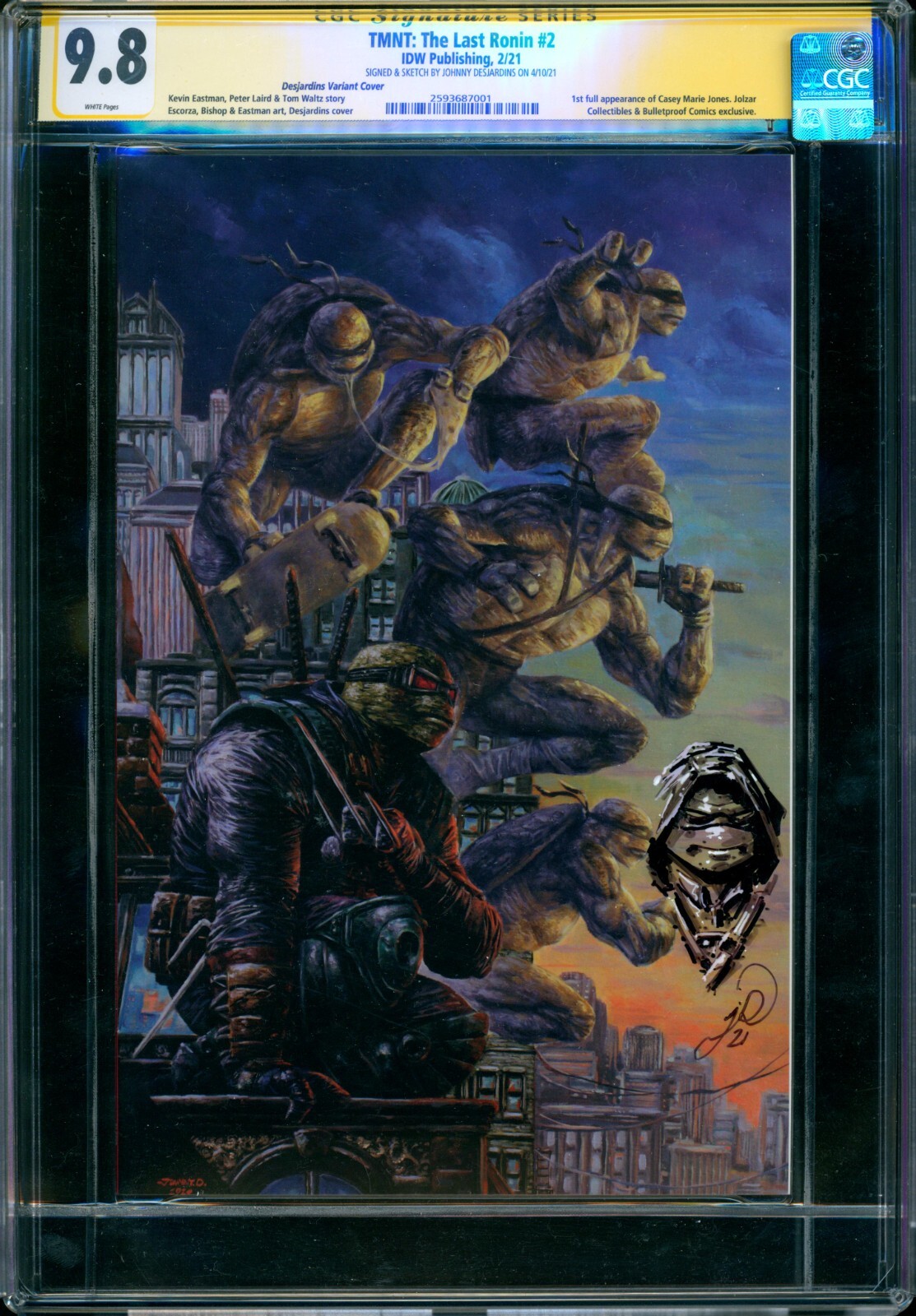TMNT Last Ronin #2 VIRGIN CGC SS 9.8 signed REMARK SKETCH Johnny ...