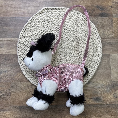 Poochies & Co Poodle Dog Plush Purse Pink Sequin Bag | eBay