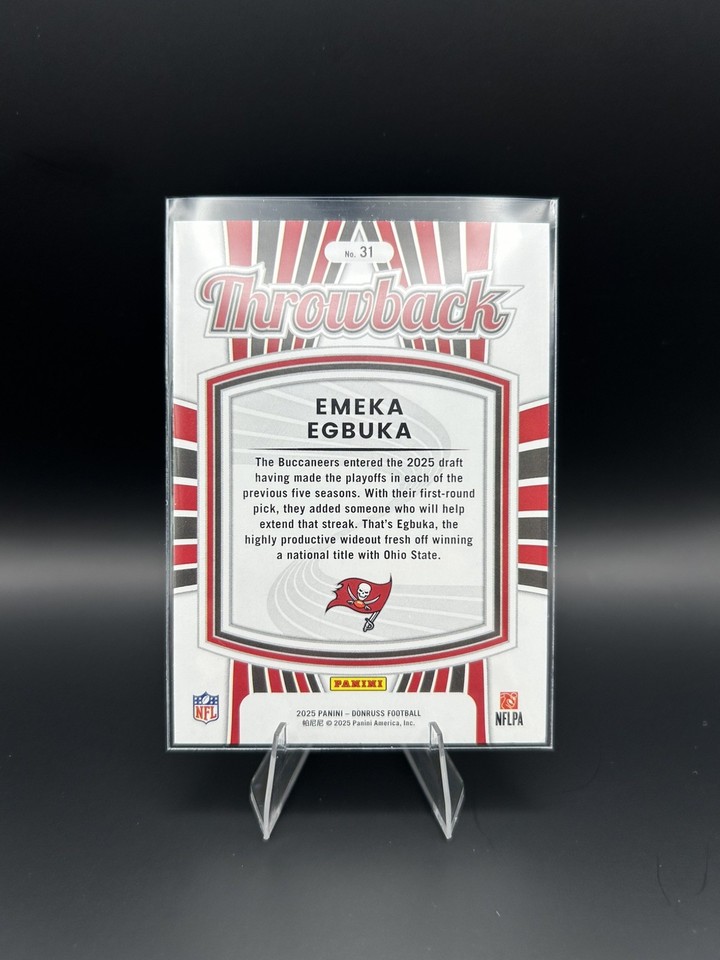 Emeka Egbuka Donruss Rated Rookie Throwback TB Buccaneers | eBay