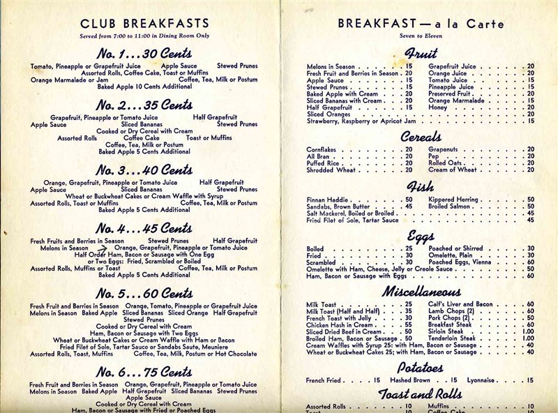 Hotel Stewart Breakfast Menu San Francisco California 1930's | eBay