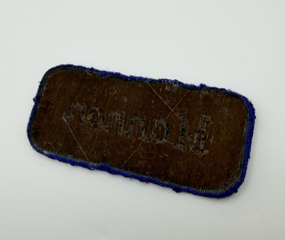 Mannon Name Patch Uniform Vintage Embroidered Blue Script | eBay