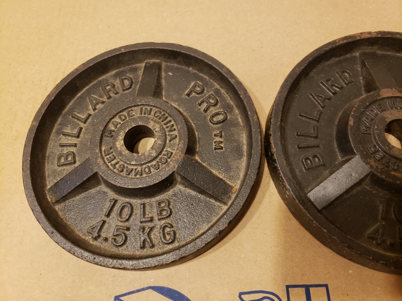 Rare VTG Billard Barbell PRO 10lb Standard Weights Cast Iron Roadmaster ...