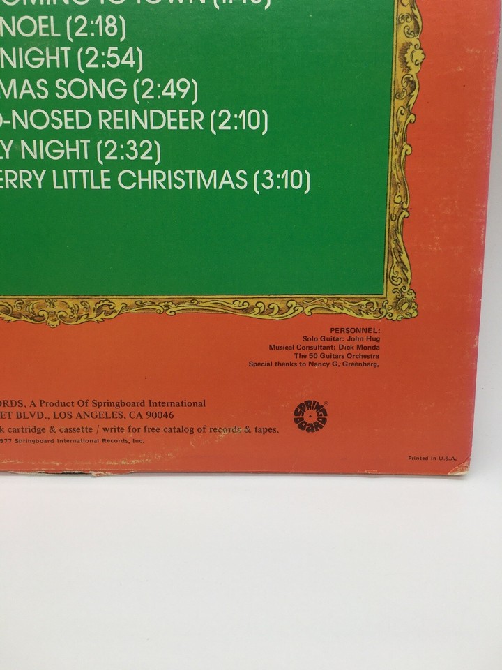 Christmas With The 50 Guitars Vinyl LP 1977 Mistletoe Records MLP-1229 ...