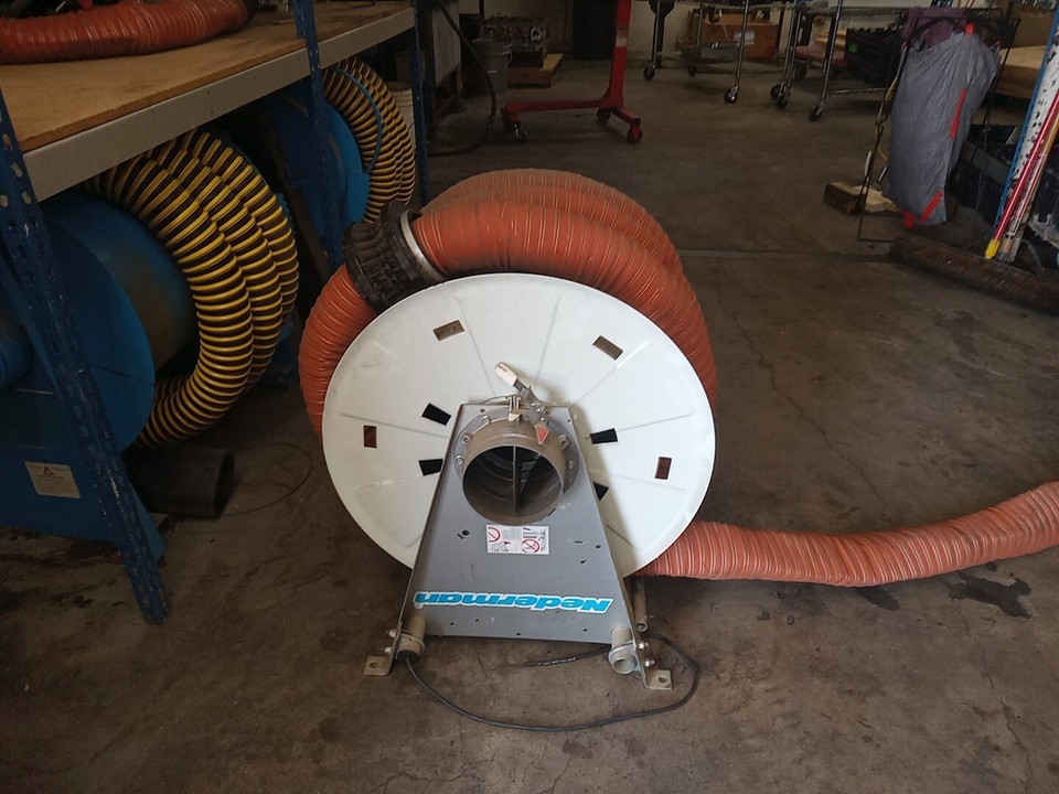 (1) NEDERMAN AUTOMOTIVE FUME/ EXHAUST EXTRACTION HOSE REEL 23FT 4" In ...