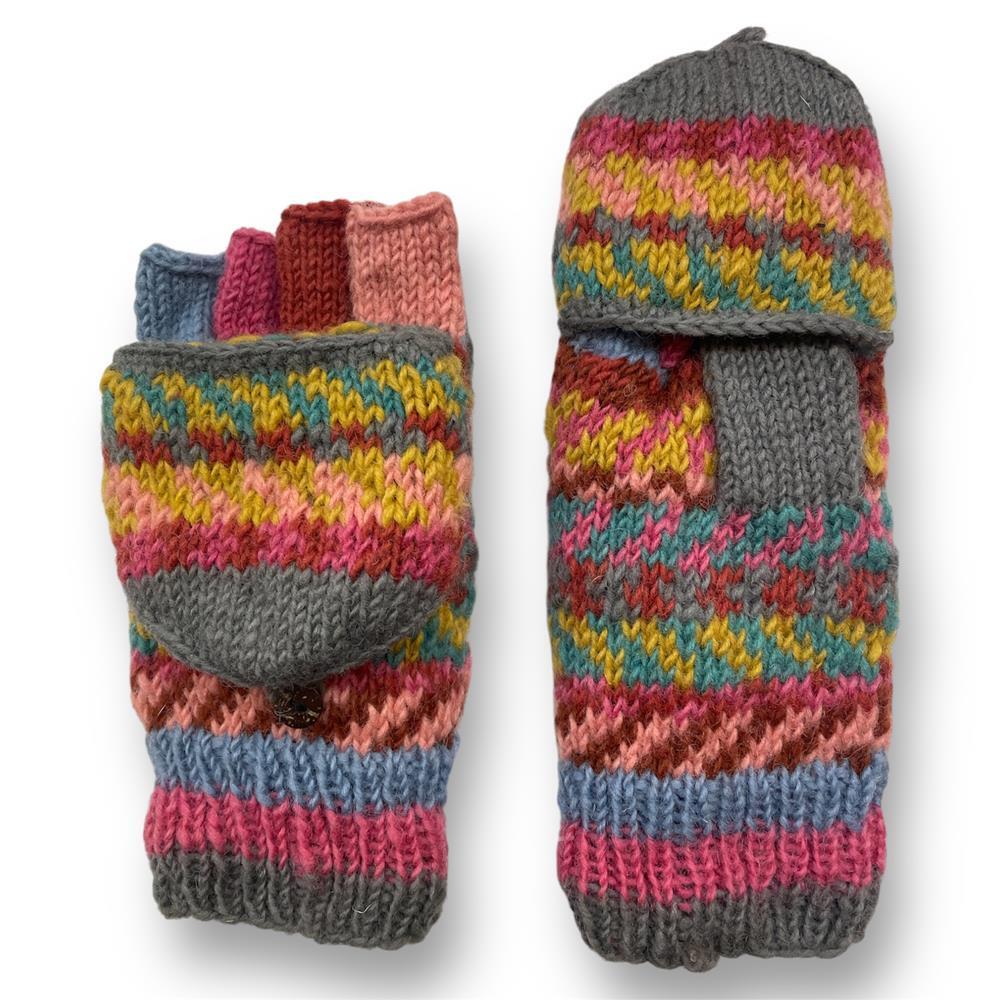 Hand-knit Woolen Convertible Mittens with Lining | eBay