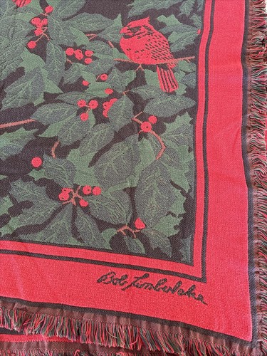 Bob Timberlake Holly/Cardinal Holiday Christmas Afgan Throw Blanket 100 ...