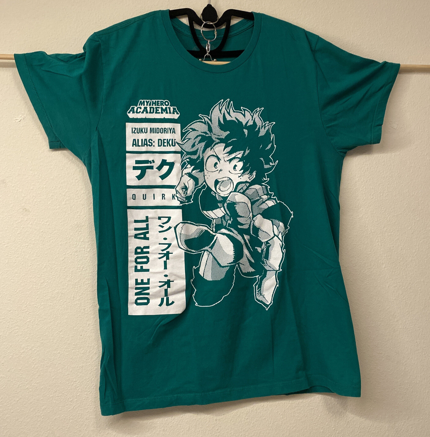 My Hero Academia Deku Hero Profile Mens T-Shirt Gree… - Gem