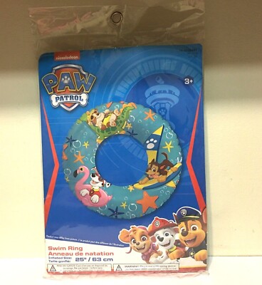 PAW PATROL Inflatable Swim Ring Pool Float Inflated Size 25" 63 cm Kids ...