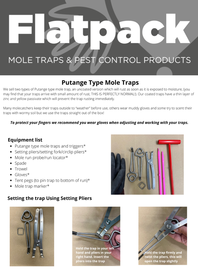 Putange Type Mole Traps + Triggers – Made in Yorkshire – Humane ...