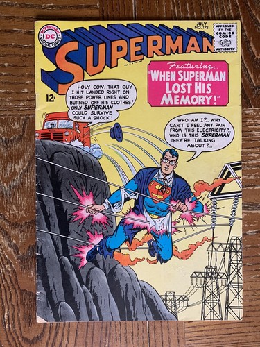 SUPERMAN #178 - July, 1965 Vintage Comic 1st Appearance of Red/Gold ...